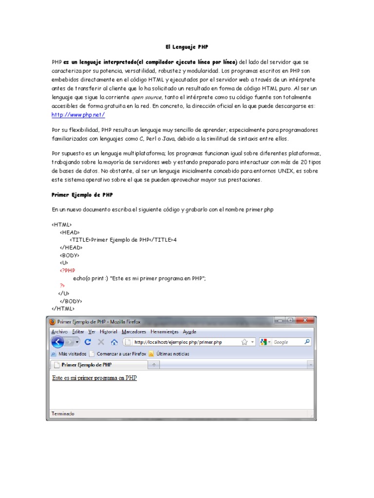 El Lenguaje PHP | PDF El Lenguaje PHP | PDF
