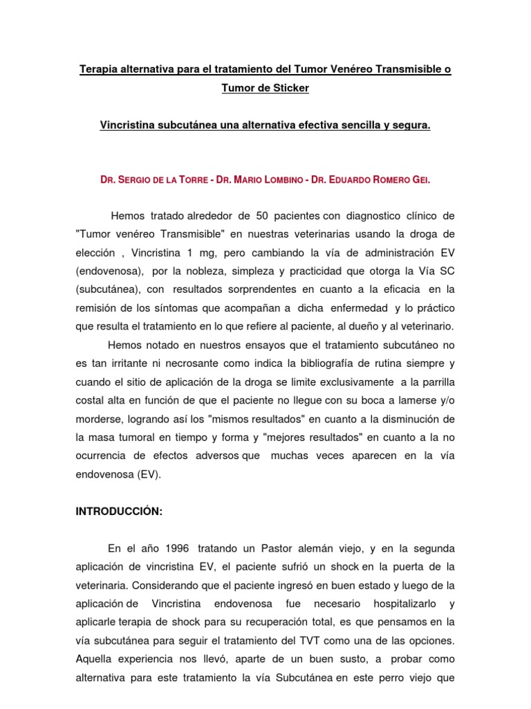 Tumor de Sticker | PDF | Terapia intravenosa | Drogas