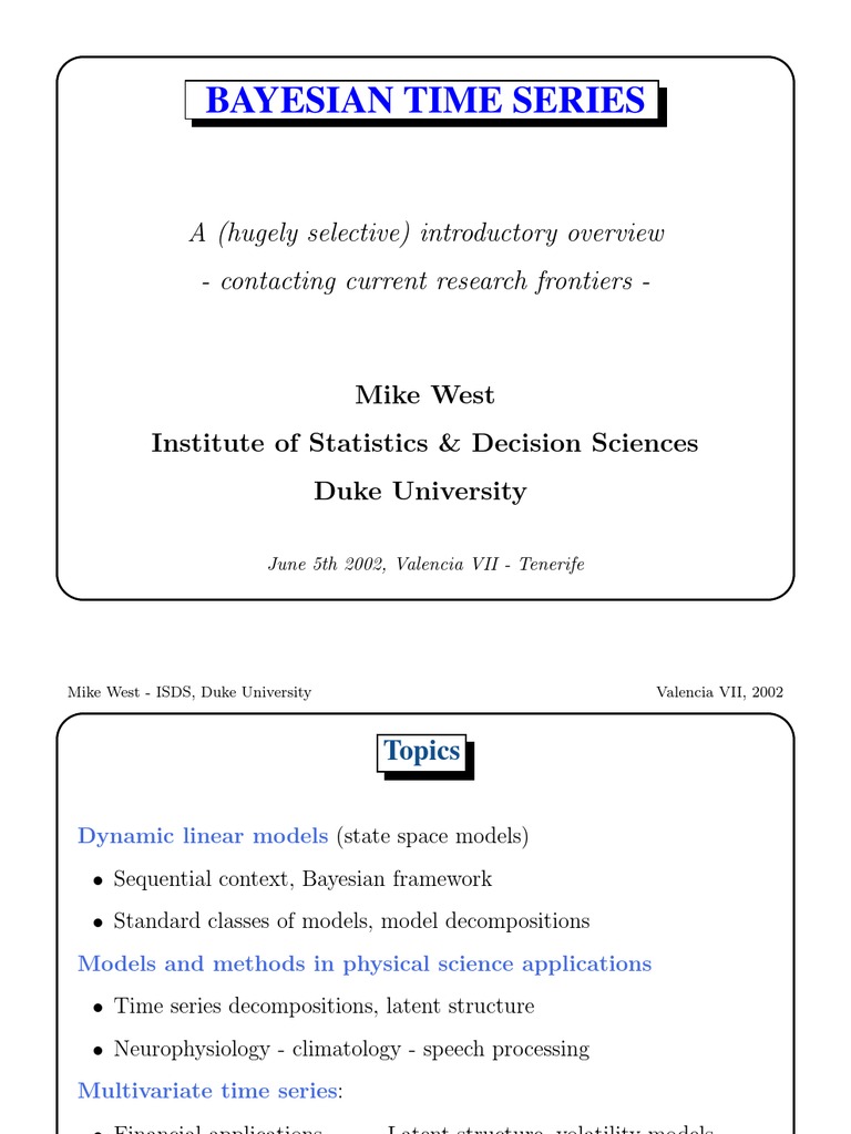 Bayesian Time Series Pdf Time Series Autoregressive Model