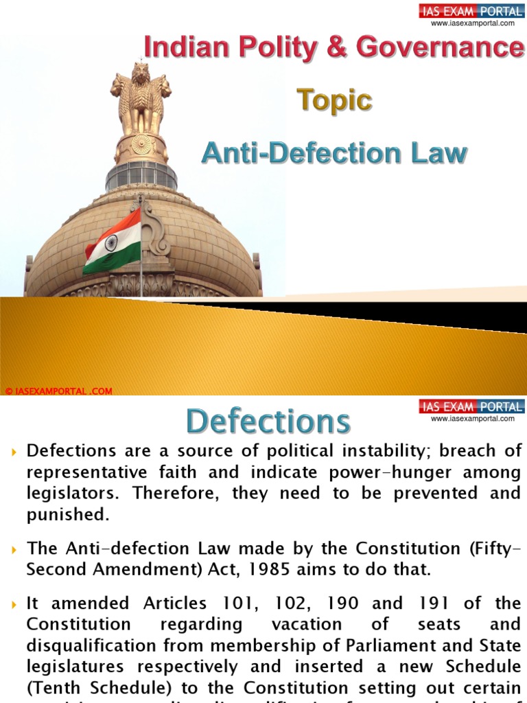 10 (A) Anti-Defection Law | PDF