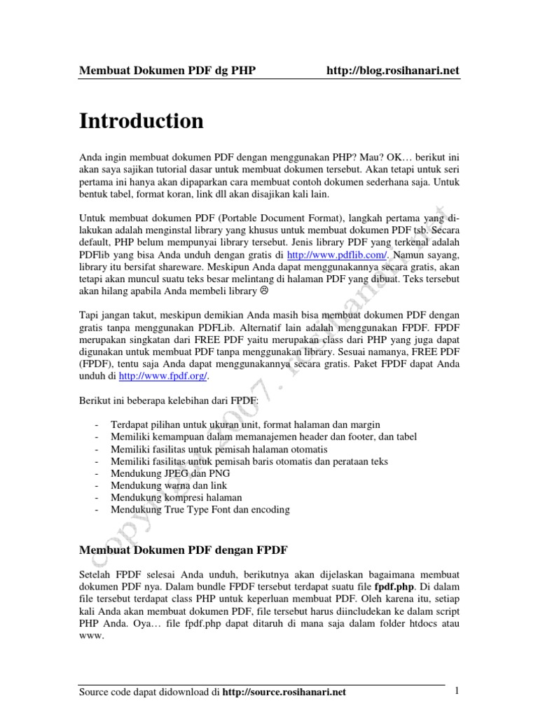 Membuat PDF DG PHP Tutorial | PDF | Komputer