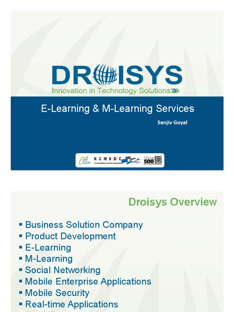 Droisys Elearning Services - 02 | PDF | Adobe Flash | Educational Technology