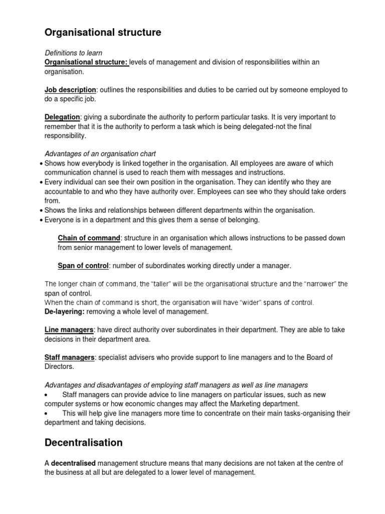 Organisational Structure | PDF | Organizational Structure ...