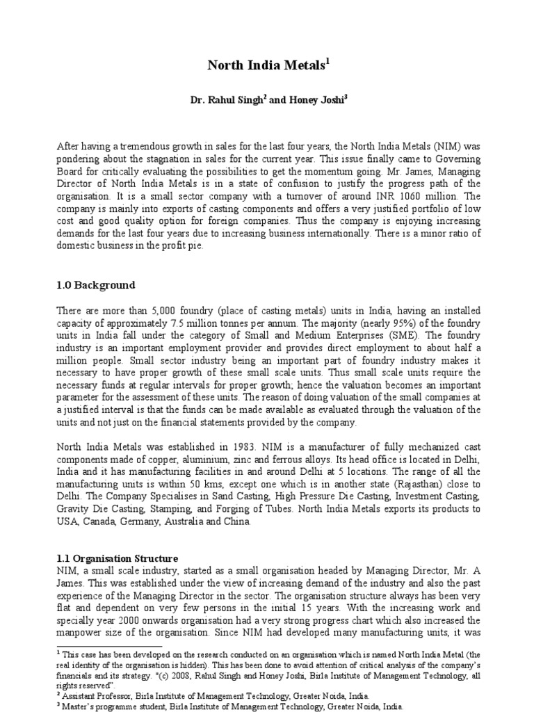 Case Study NIM Final | PDF | Valuation (Finance) | Free Cash Flow