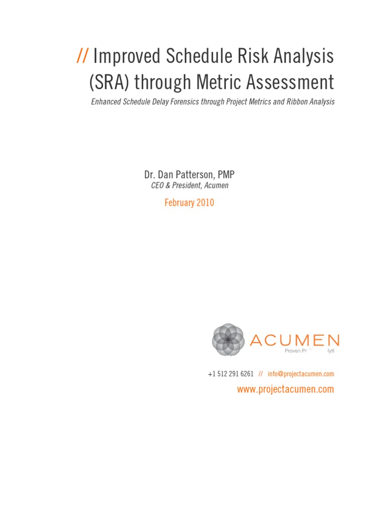 Improved Schedule Risk Analysis (SRA) Through Metric Assessment | PDF ...
