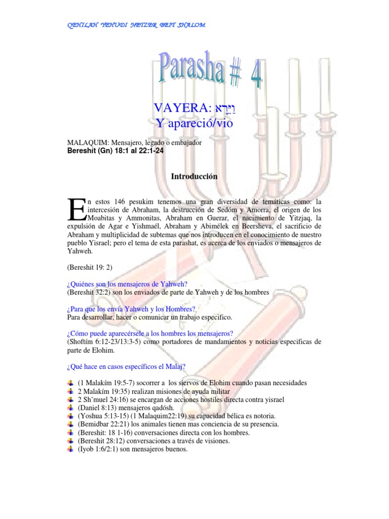 Parashat Vayera # 4 Jov 6013 | PDF | Ismael | Abrahán