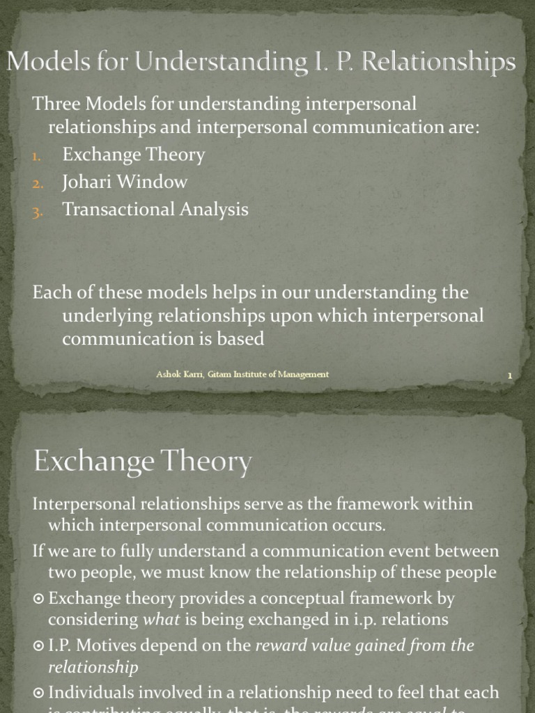 04 Models For Understanding I.P. Relationships | PDF | Interpersonal ...