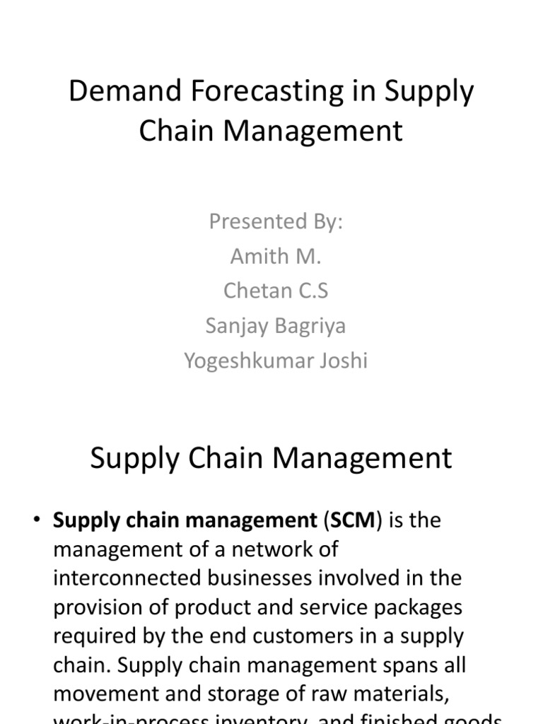 Demand Forecasting in Supply Chain Management | PDF | Forecasting ...