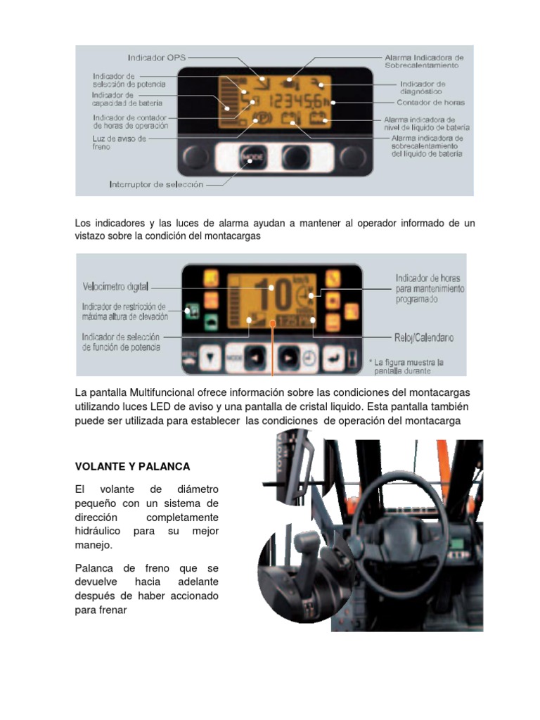 Controles Manejo Montacarga TOYOTA