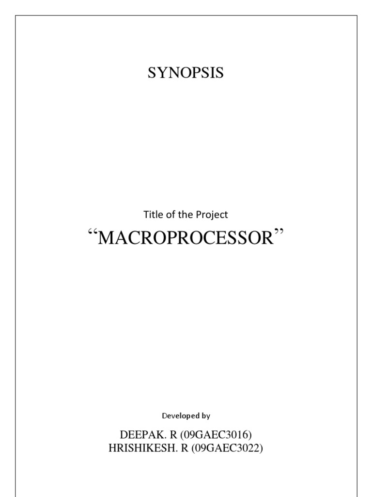 Synopsis Macro | PDF | Parameter (Computer Programming) | Macro (Computer Science)
