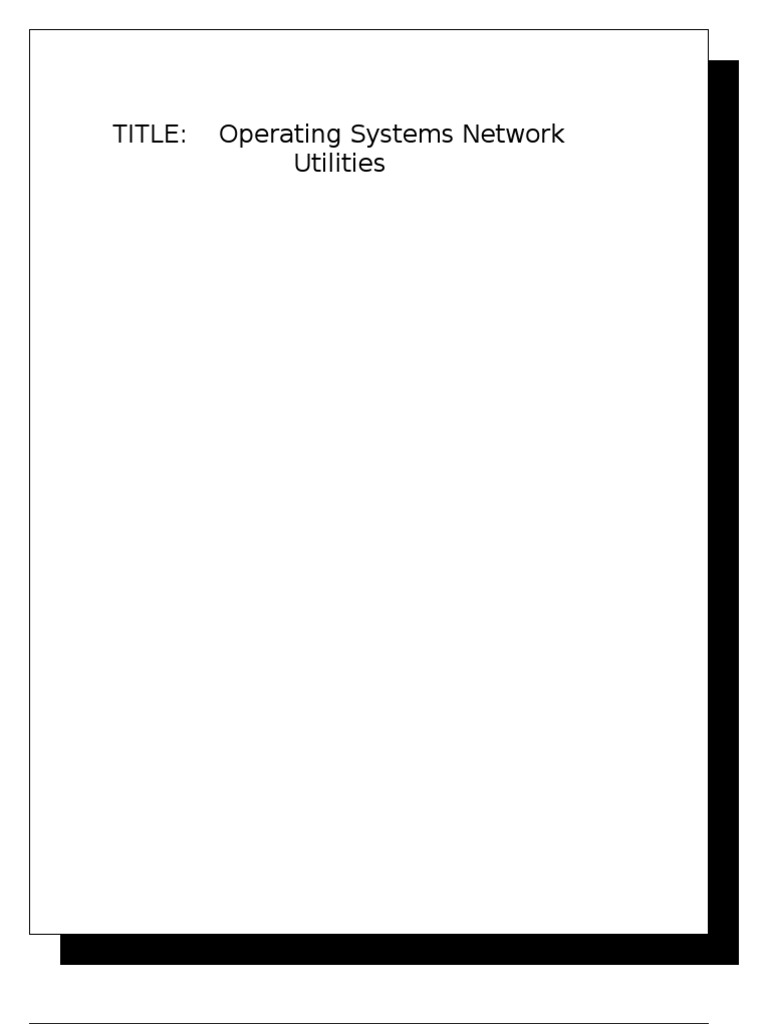 Operating System Network Utilities | PDF | Computer Network ...