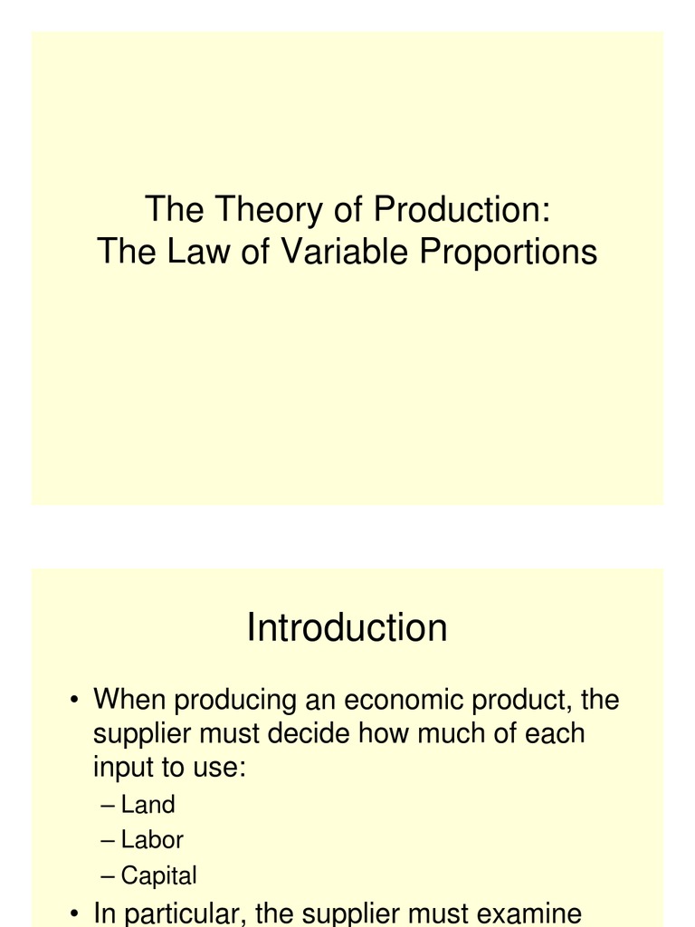Understanding Variable Proportions in Production | PDF