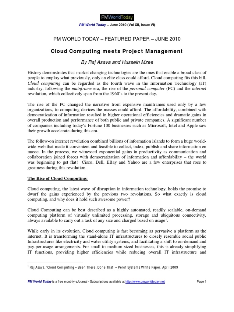 Cloud Computing Meets Project Management | PDF | Cloud Computing ...