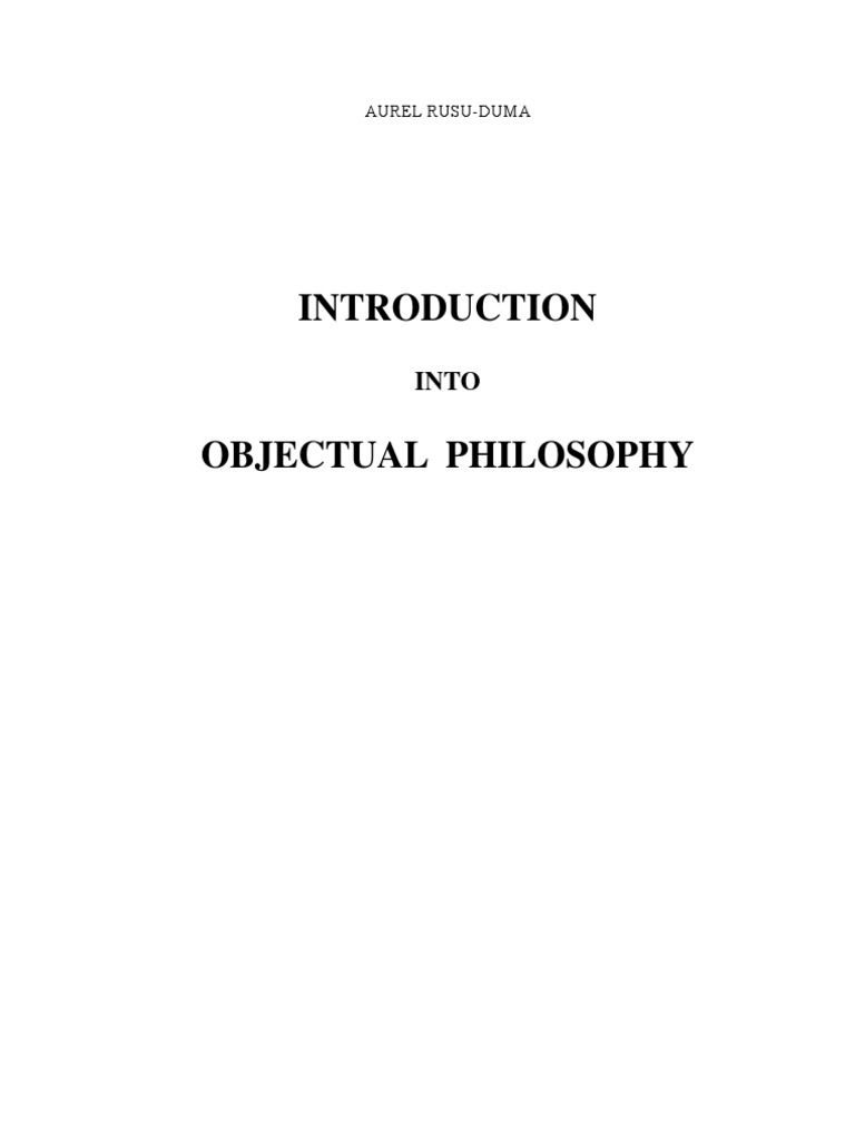 Introduction To Objectual Philosophy | PDF | Abstraction | System