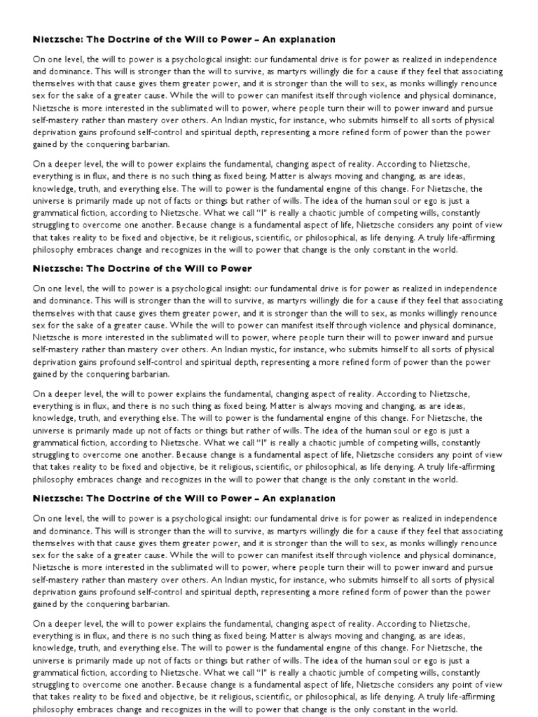 Nietzsche - Will To Power | PDF | Friedrich Nietzsche | Reality