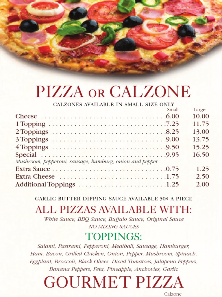 Village Pizza Menu | PDF | Hamburgers | Salad