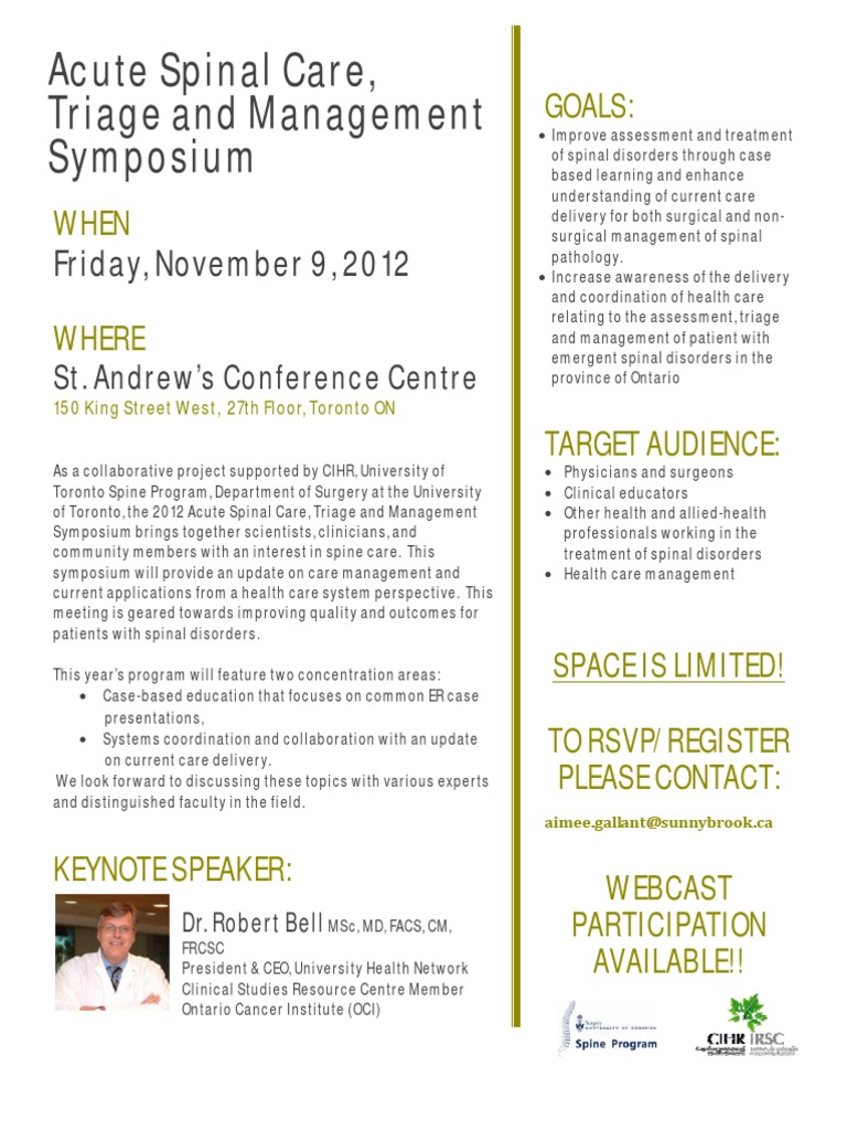 Acute Spinal Flyer - FINAL | PDF | Surgery | Medicine