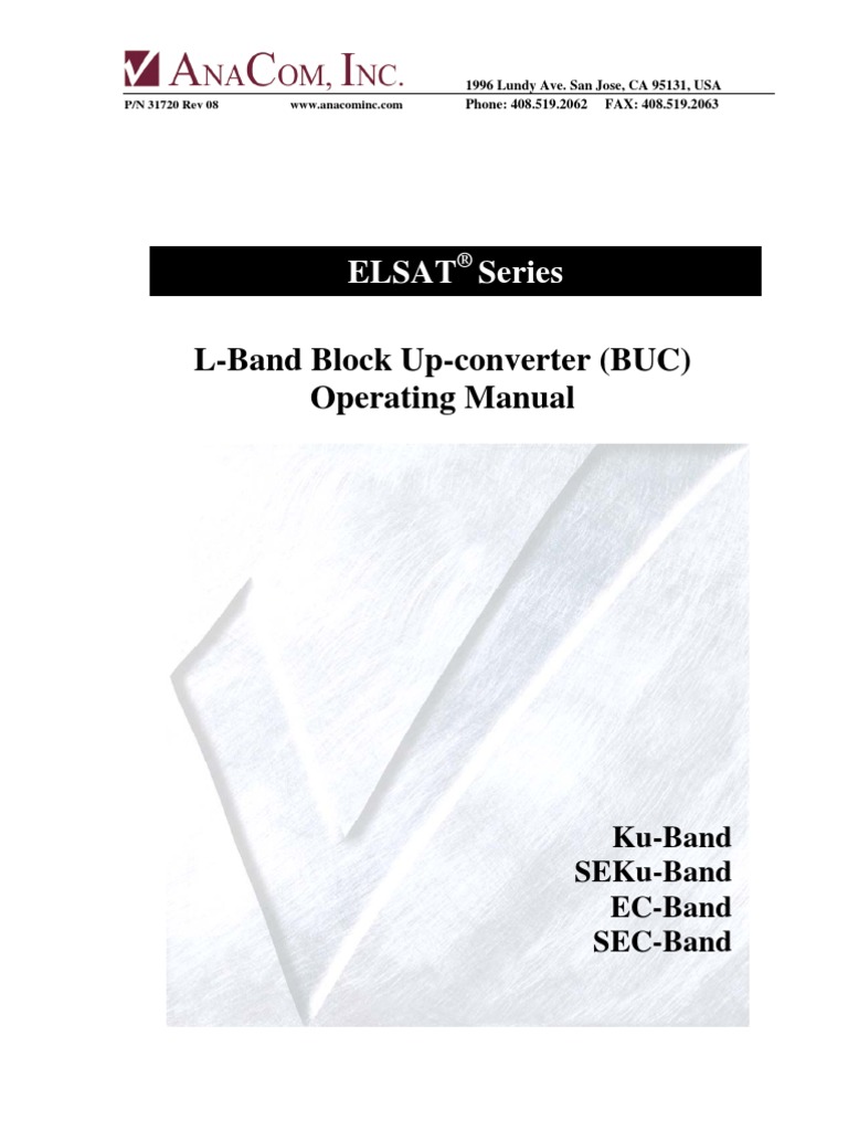 ELSAT Manual Rev.8 | PDF | Electrical Connector | Antenna (Radio)