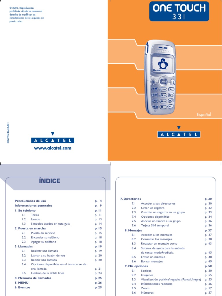 Alcatel 331 | PDF | Módulo de Identidad del Suscriptor | Teléfonos móviles