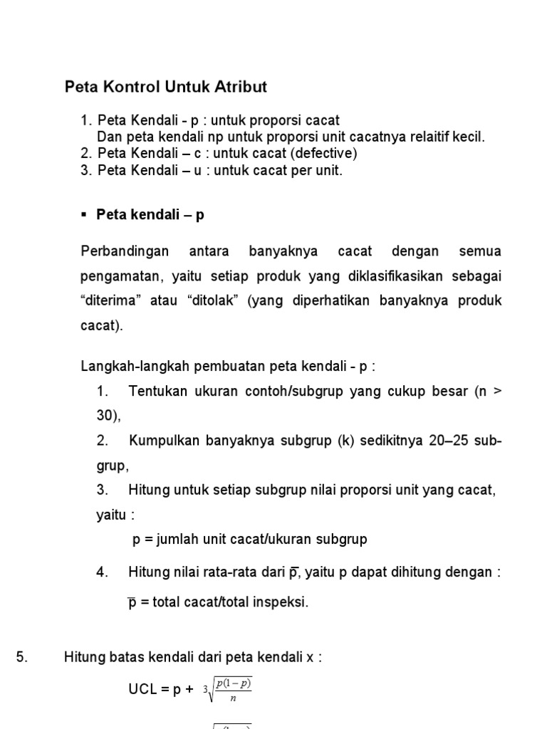 Peta Kontrol Untuk Atribut Dan Acceptances Sampling | PDF