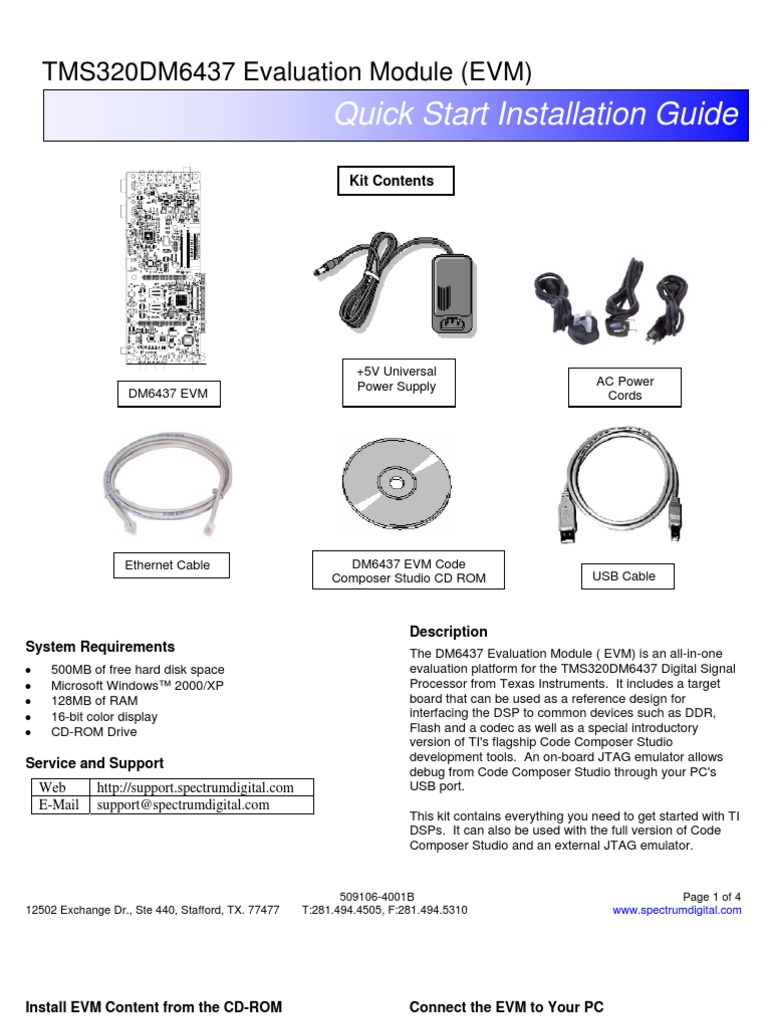 Evmdm6437 Quick Start Guide | PDF | Usb | Personal Computers