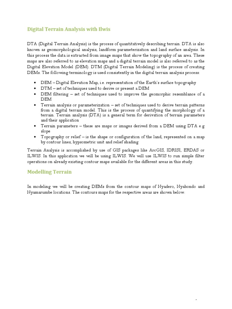 Digital Terrain Analysis With Ilwis | PDF | Markov Chain | Topography