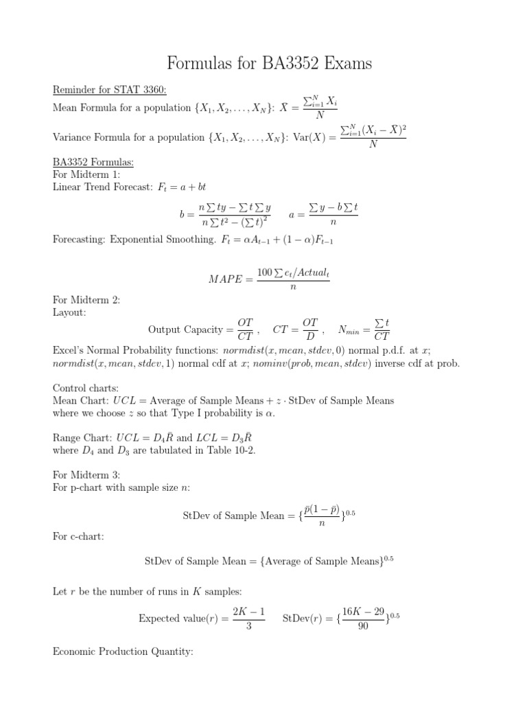 Formulas | PDF