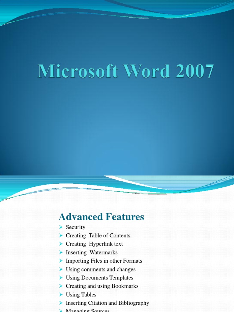 Word Document Advanced Features Guide | PDF | Hyperlink | Microsoft Word