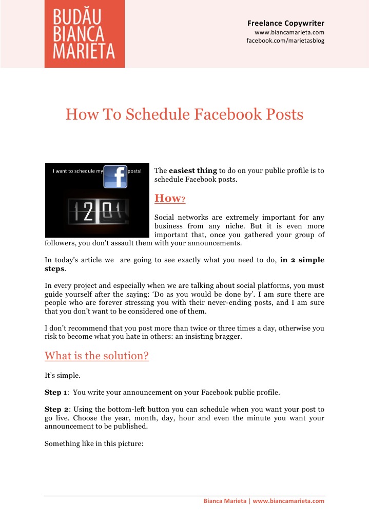 How to Schedule Facebook Posts Easily | PDF