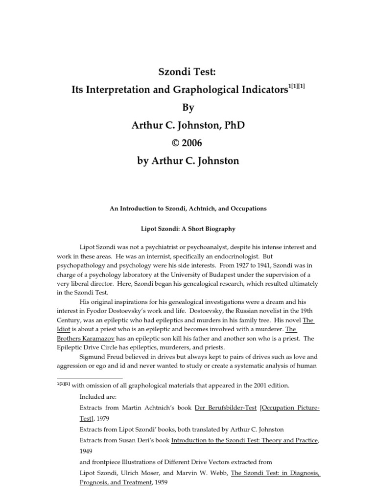 Szondi Test | PDF | Unconscious Mind | Sadomasochism