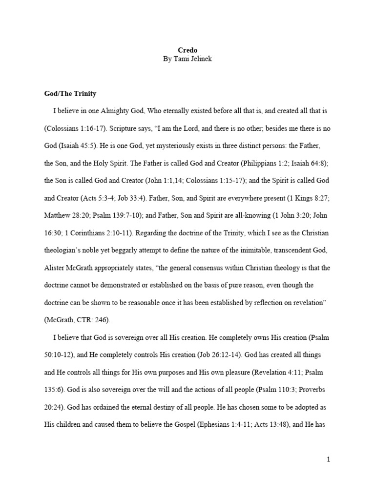 My Personal "Credo" | Download Free PDF | Justification (Theology ...