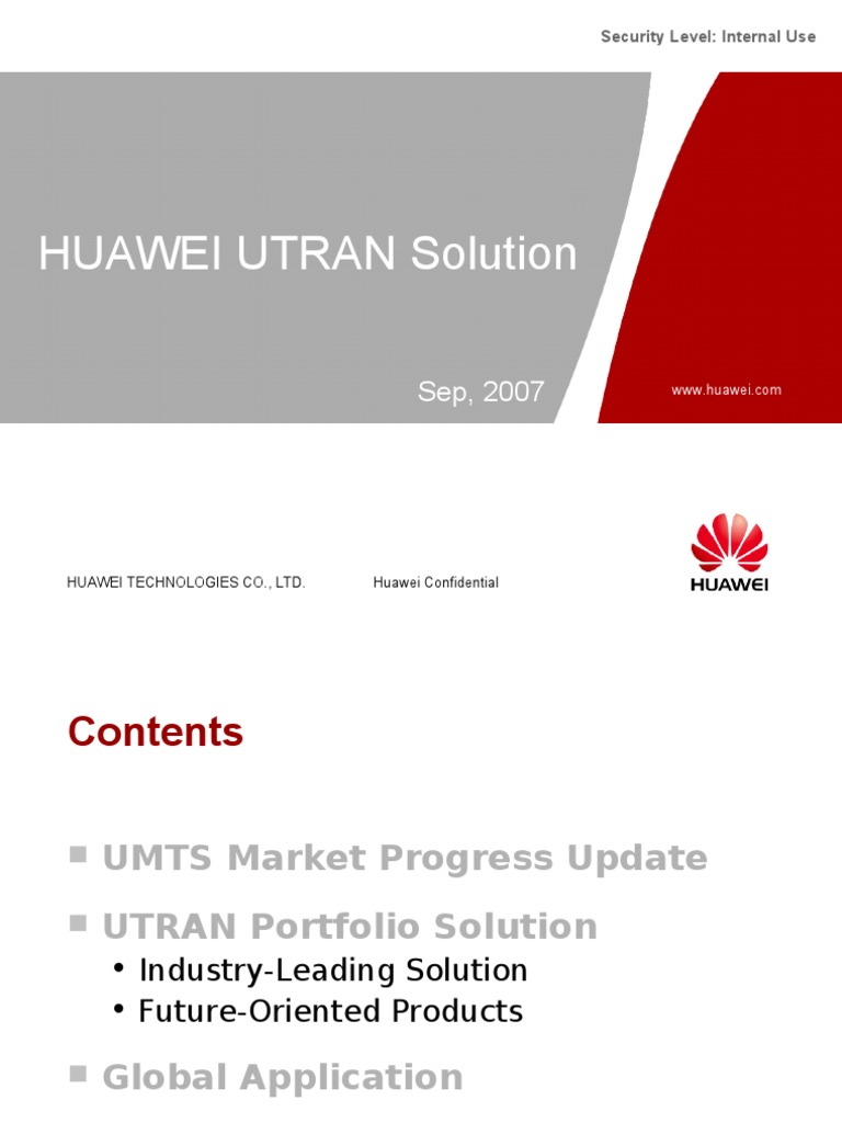 Huawei UTRAN Solution | PDF | High Speed Packet Access | Telecommunications