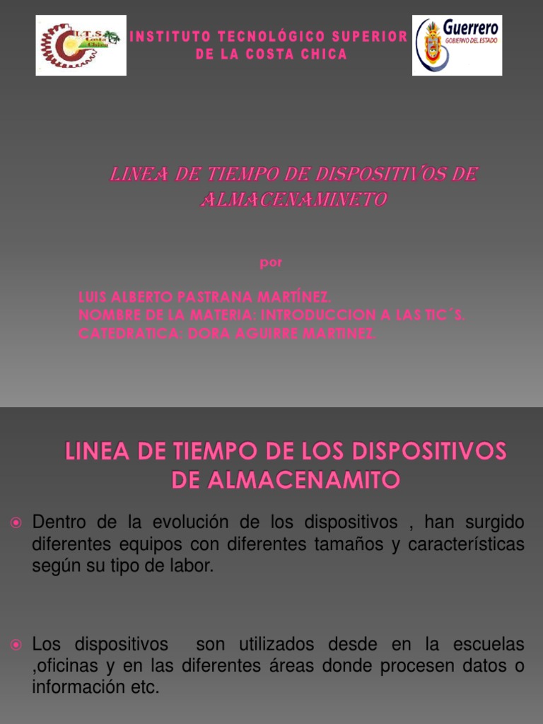 Linea de Tiempo de Dispositivos de Almacenami | PDF | Disco compacto | Disco flexible