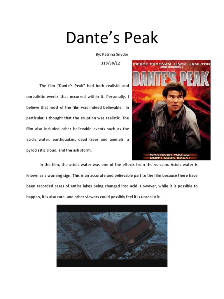 Dante's Peak Essay | Volcanic Ash | Volcano