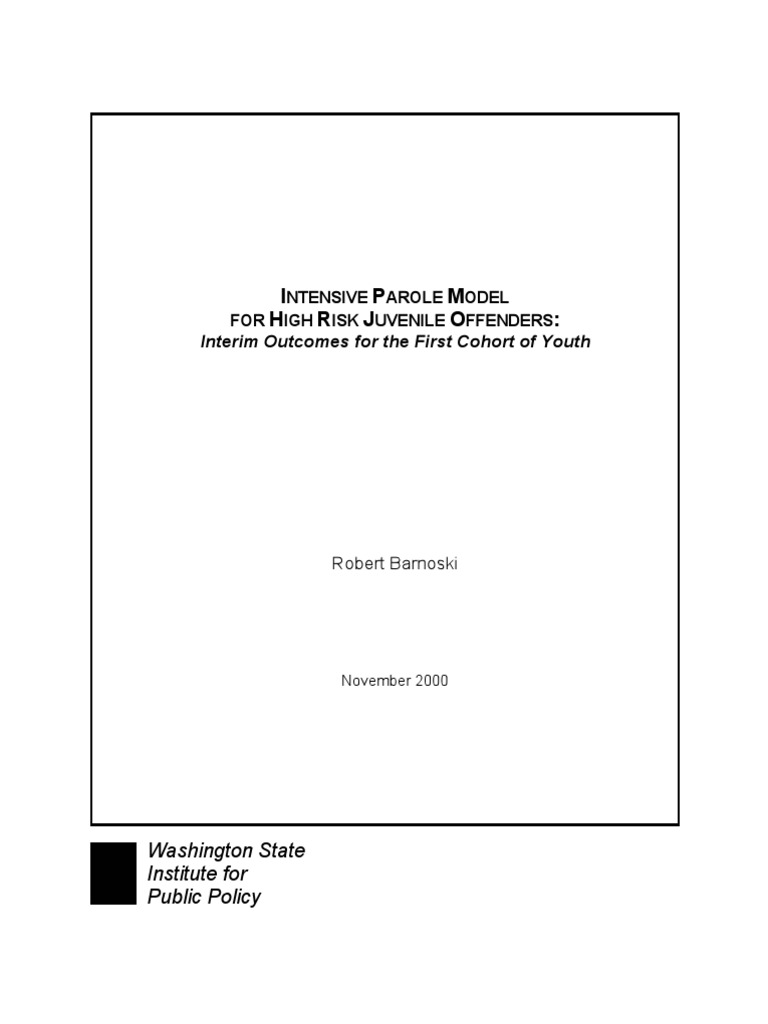 Intensive Parole Model For High Risk Juvenile Offenders: Interim ...