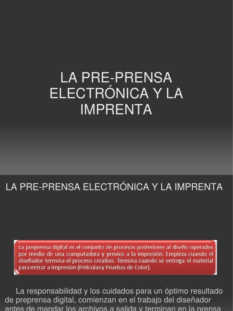 Preprensa Electrónica en Imprenta | PDF | Imprenta | Medios de arte