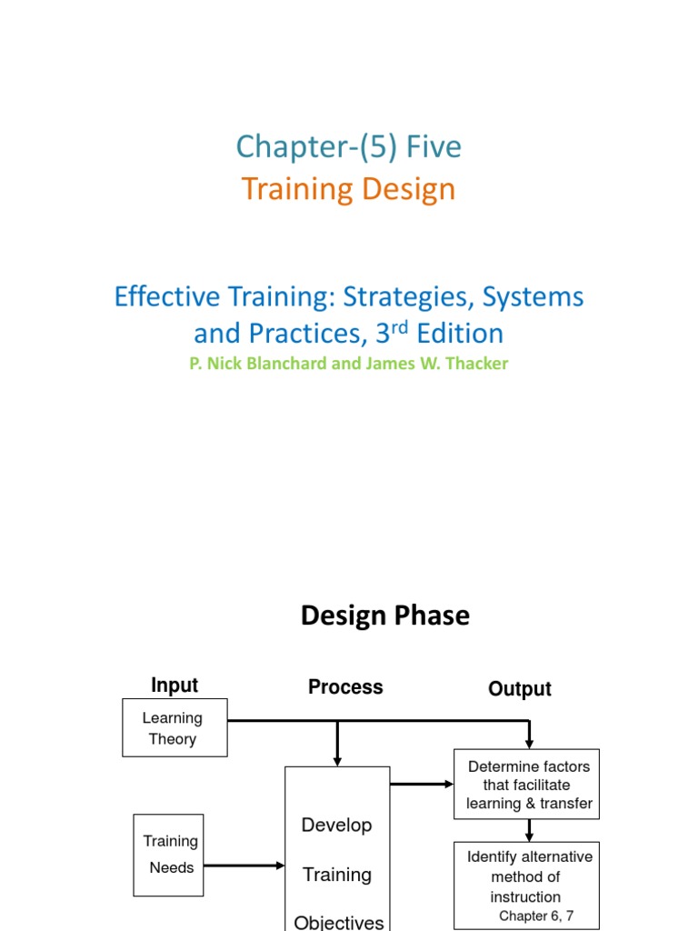 Chapter05, Training Design | PDF | Learning Theory (Education ...