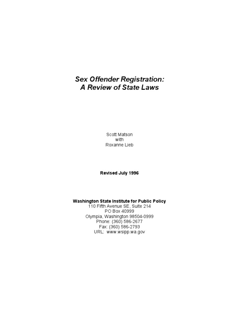 Sex Offender Registration: A Review of State Laws | PDF | Sex Offender ...