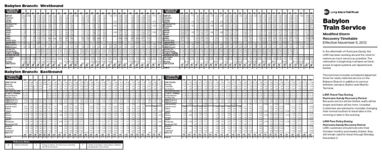 Babylon Branch Train Schedule | PDF | Long Island Rail Road | Atlantic ...
