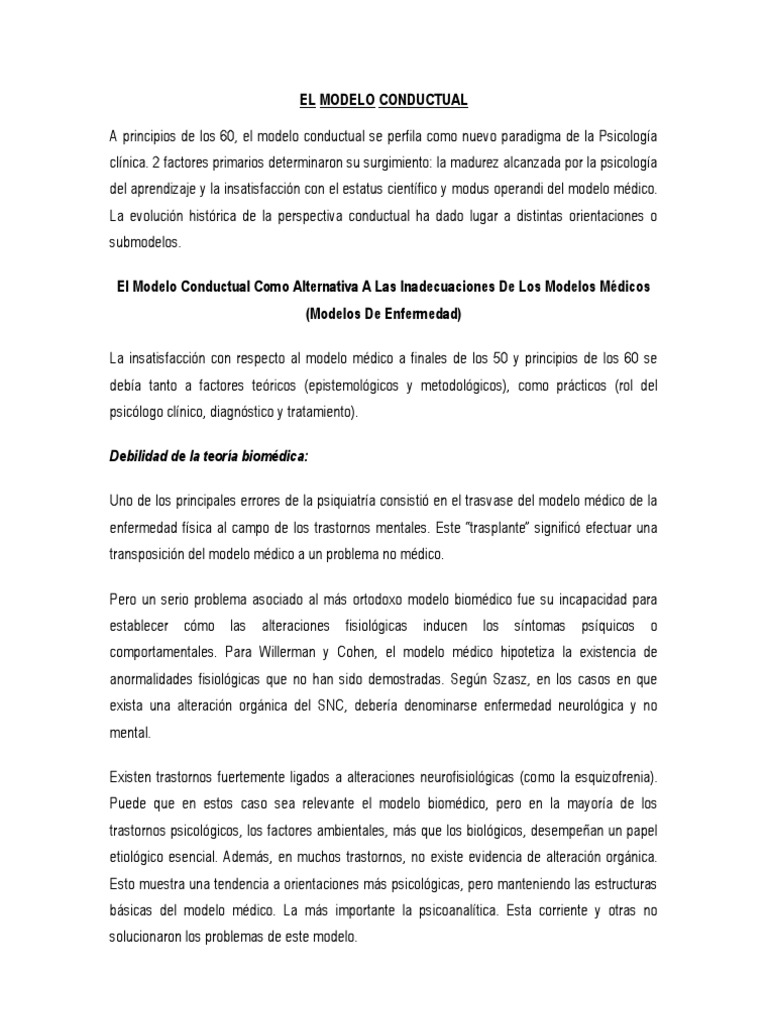 El Modelo Conductual | PDF | Comportamiento | Sicología