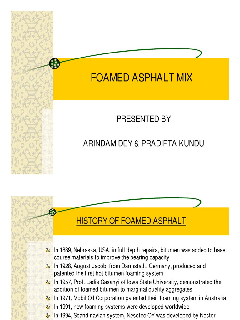 Foamed Asphalt Mix | PDF | Asphalt | Foam