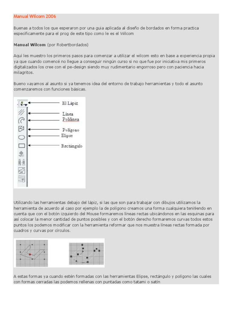 Manual Wilcom 2006 | PDF | Herramientas | Bordado