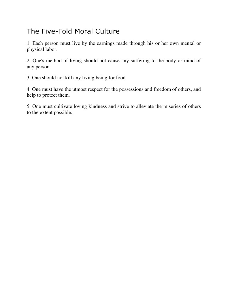 Five-Fold Moral Culture Principles | PDF