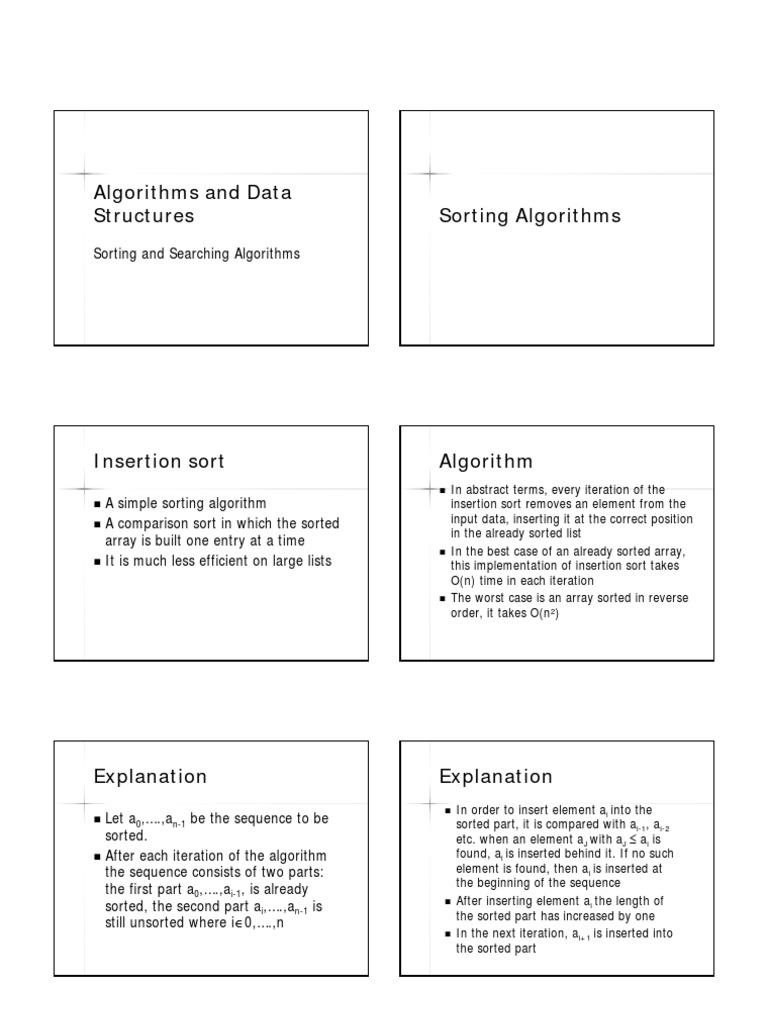 Algorithms and Data Structures Sorting Algorithms | PDF | Mathematical Logic | Algorithms And ...