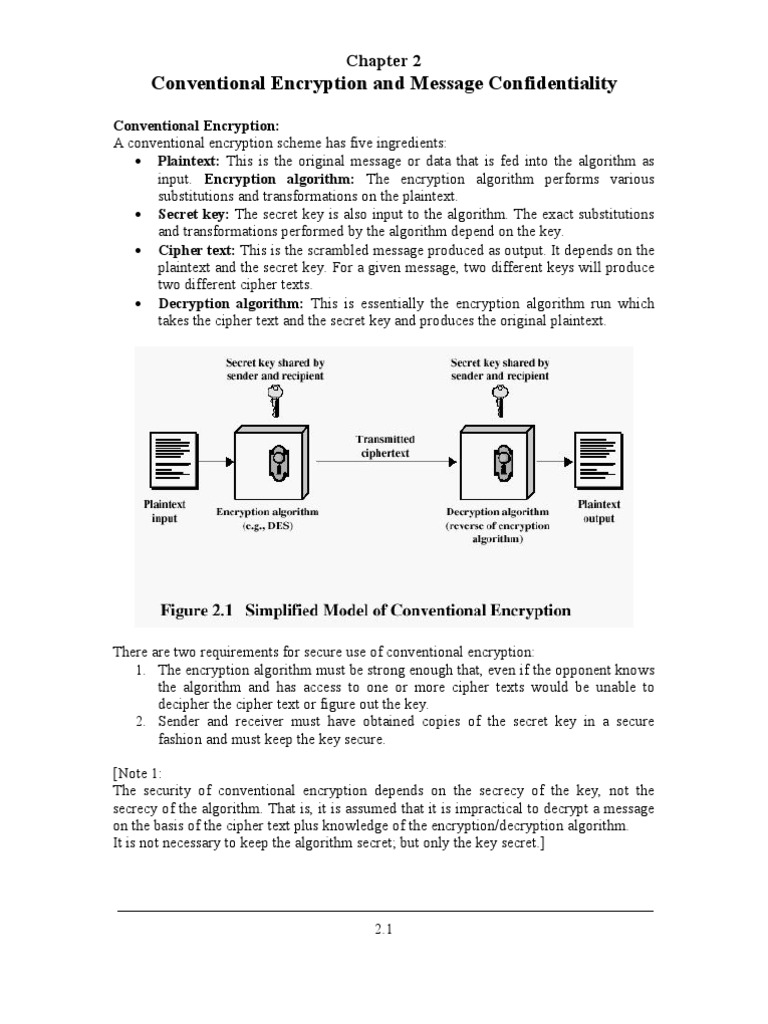 02 - Chapter 2 - Conventional Encryption and Message Confidentiality ...