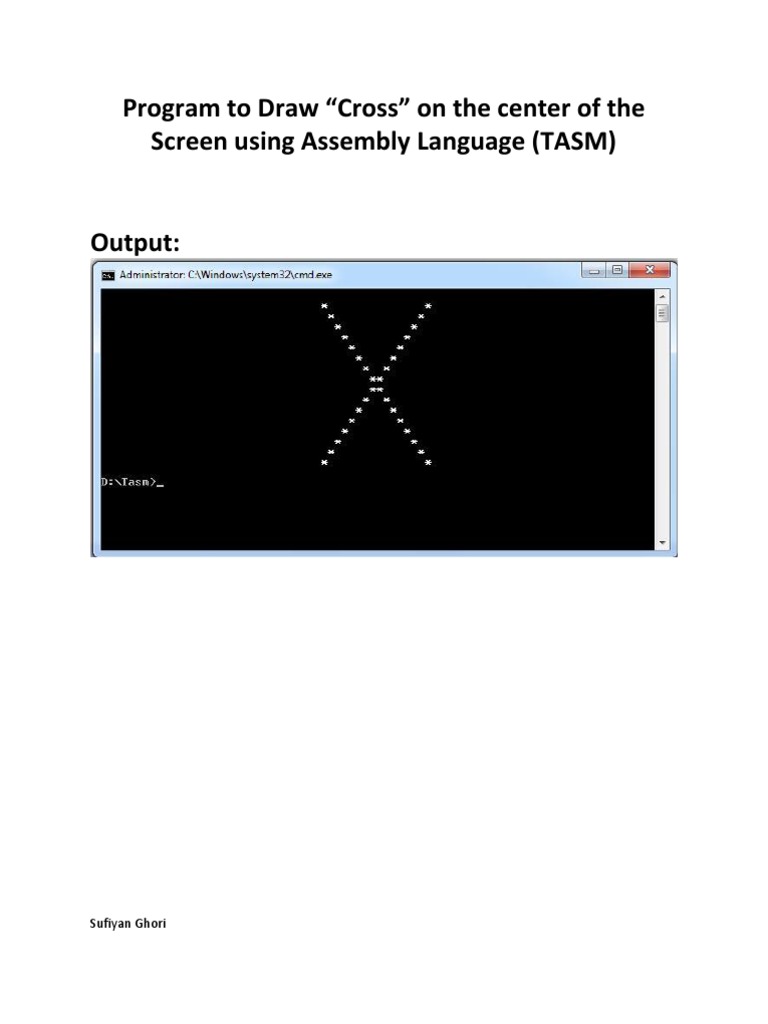 Cross On The Center of Screen in Assembly Language Using TASM | PDF