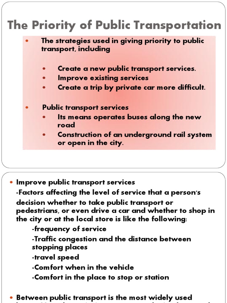 The Priority of Public Transportation | PDF | Traffic | Public Transport
