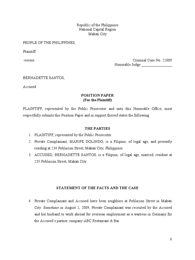 Position Paper Trafficking Pdf Human Trafficking Sexual Slavery