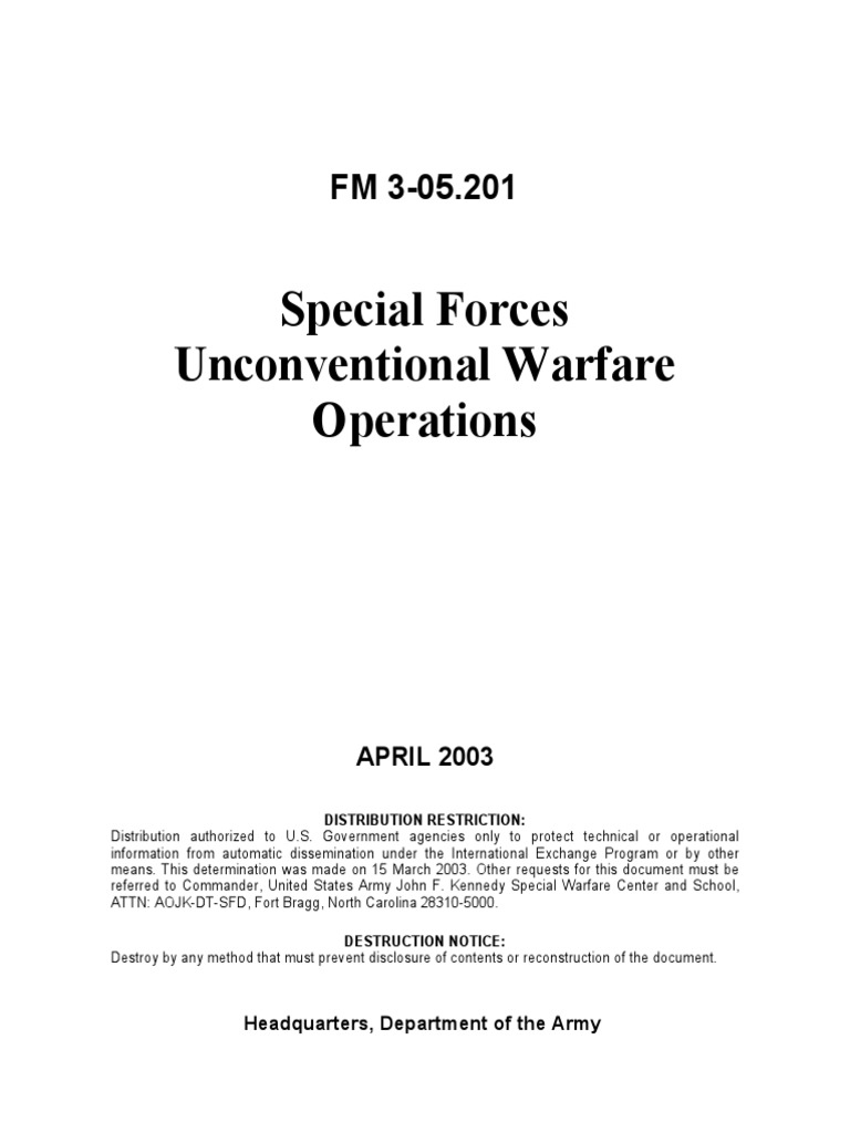 FM 3-05.201 | PDF | Insurgency | Resistance Movements