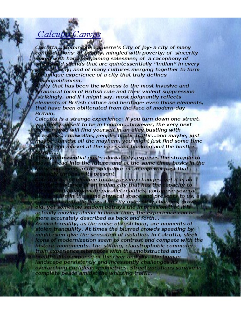 Calcutta Canvas | PDF